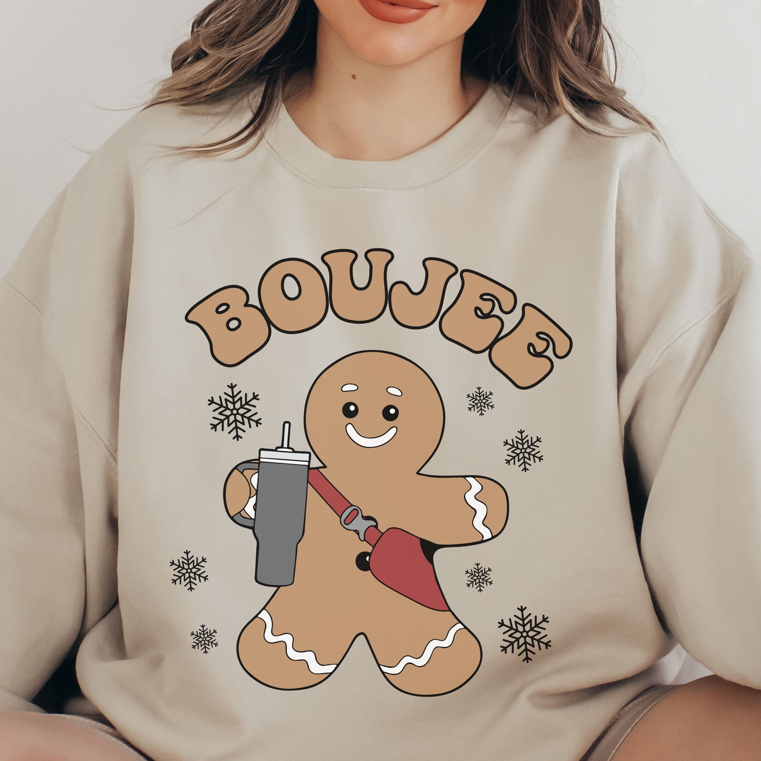 Boujee Gingerbread Man Sweatshirt Funny Christmas Sweater Cute - Etsy