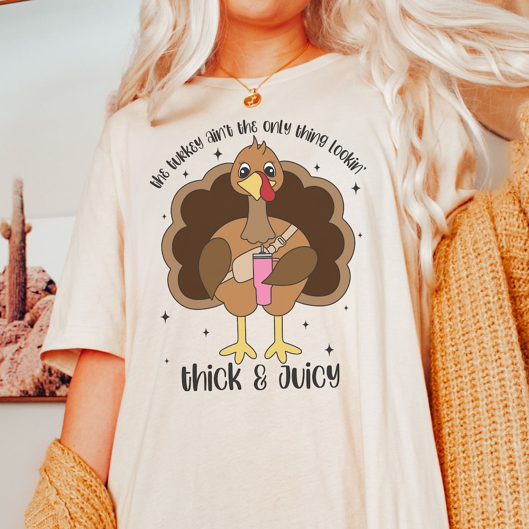 Boujee Turkey Shirt Funny Thanksgiving Tshirt Cute Preppy Thick and ...
