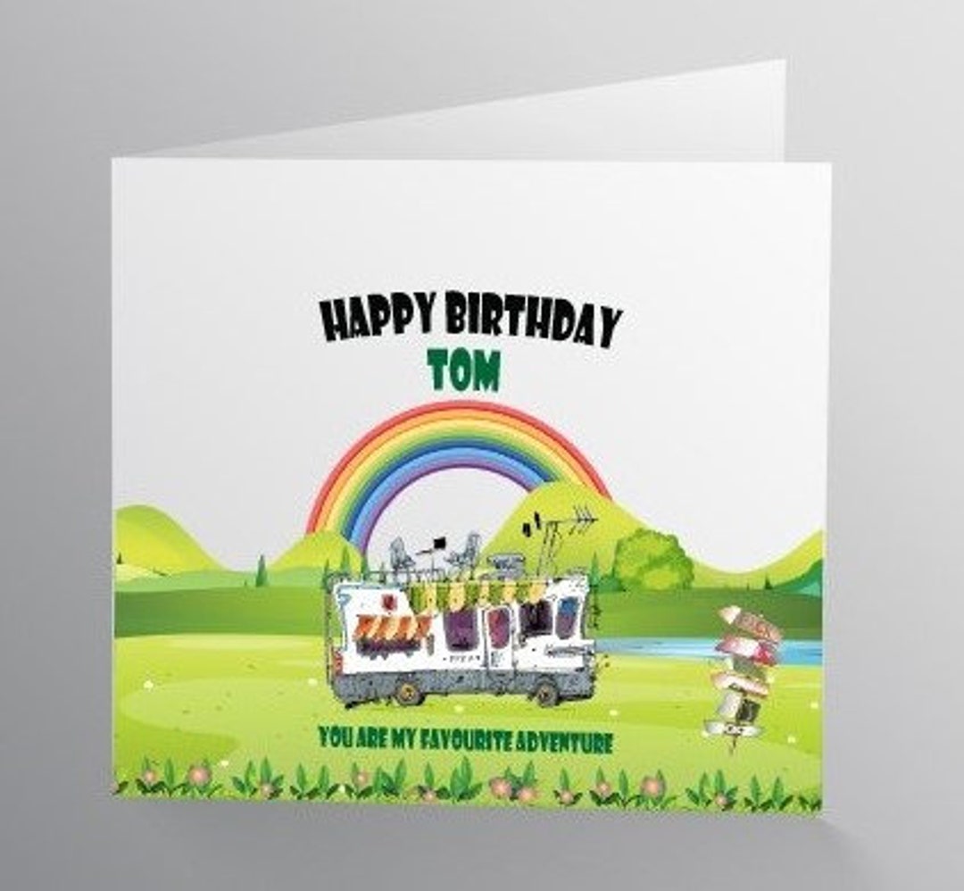 Greeting Birthday Card Motorhome Caravan Camping Outdoor New Adventures ...