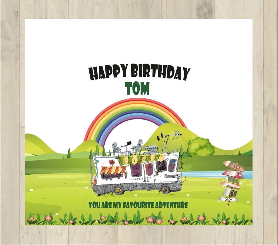 Greeting Birthday Card Motorhome Caravan Camping Outdoor New Adventures ...