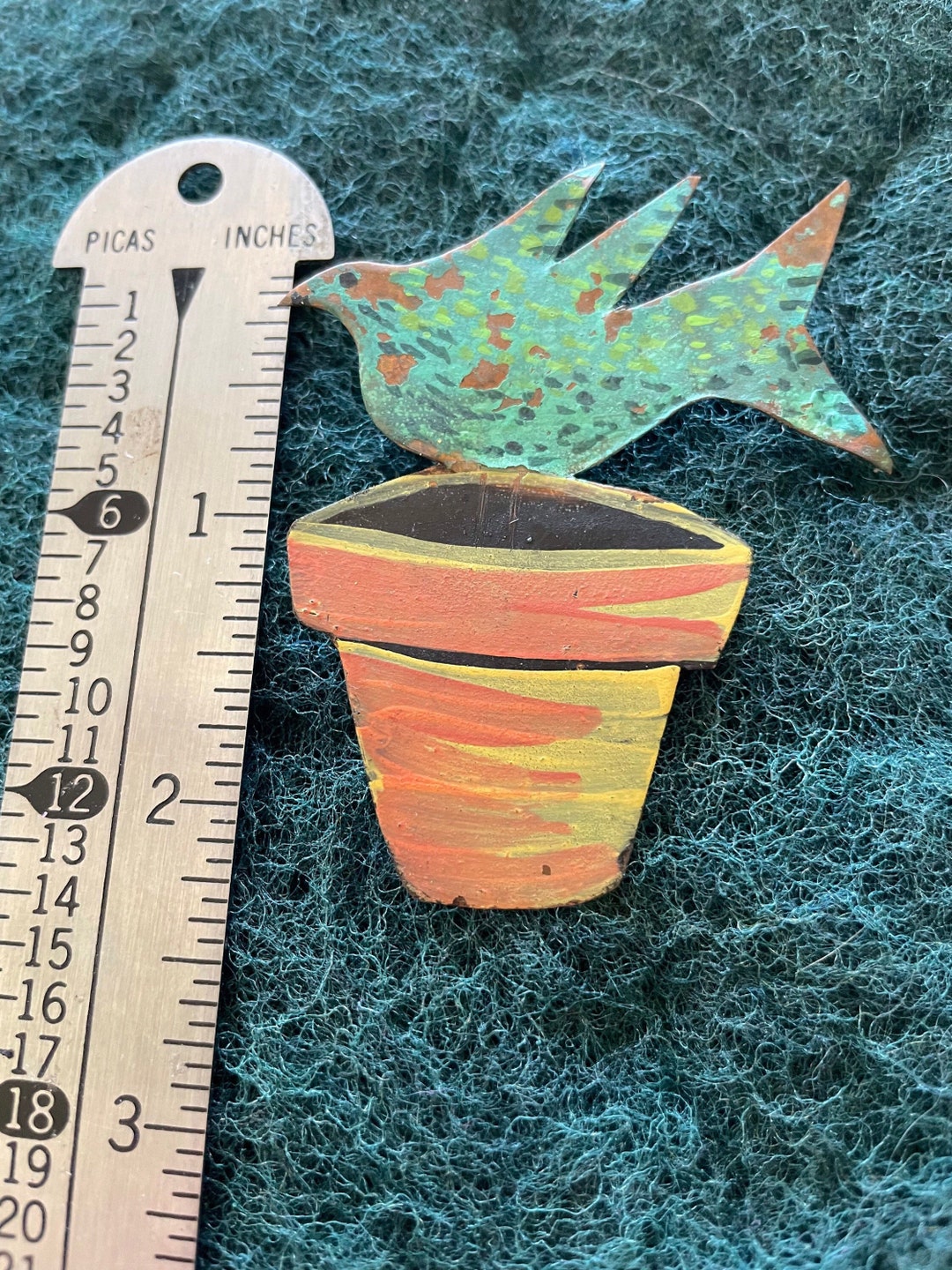 Folk Art Gardening Pin - Etsy