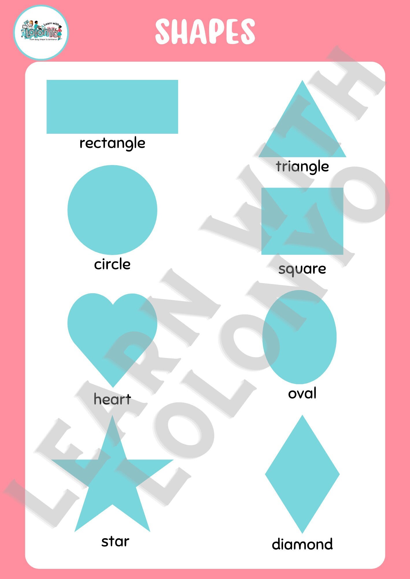Early Years A3 Digital 2D Shapes Poster in Pink and Blue - Etsy