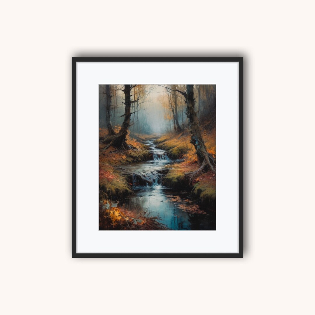 Waterfall Digital Download, Cottagecore Art Print, Vintage Style ...