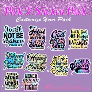 Christian Sticker Pack Inspirational Stickers Choose Your Pack Stickers ...