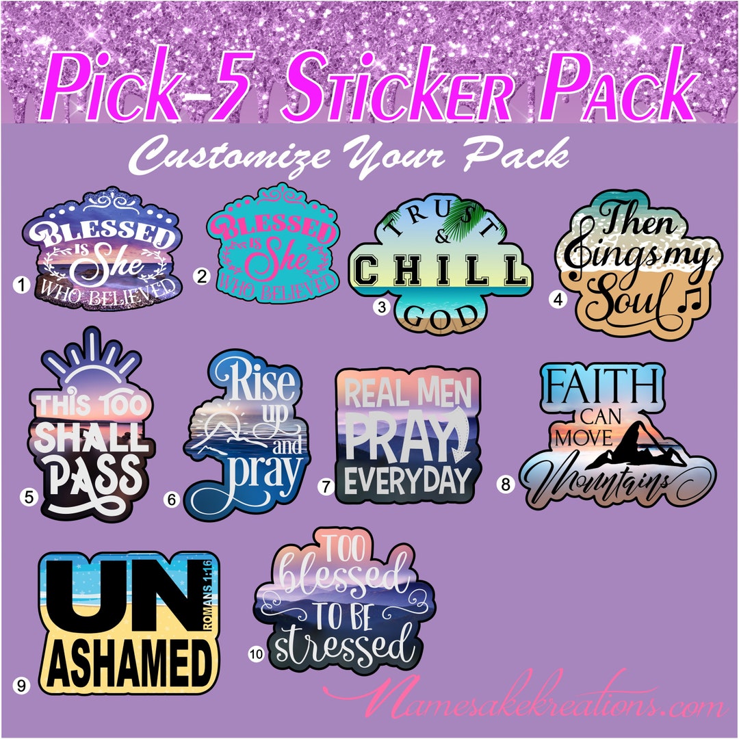 Christian Sticker Pack Inspirational Stickers Choose Your Pack Stickers ...