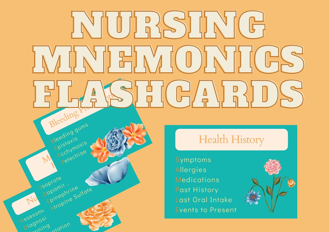 Nursing Mnemonics Flashcards. 17 Flashcards to Learn Important Nursing ...