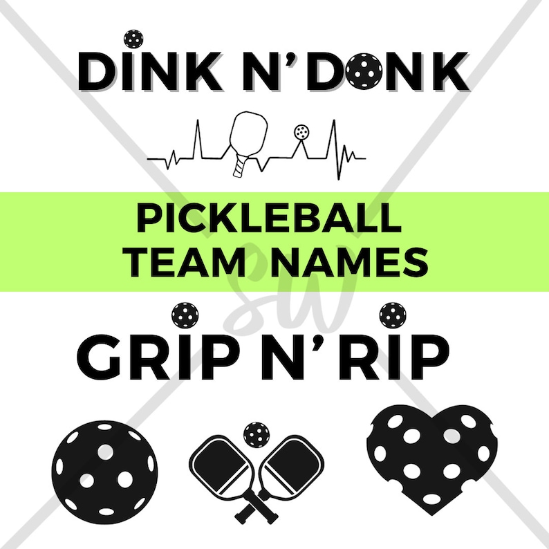 Pickleball Team Names SVG Bundle Cut File for Cricut, Silhouette ...