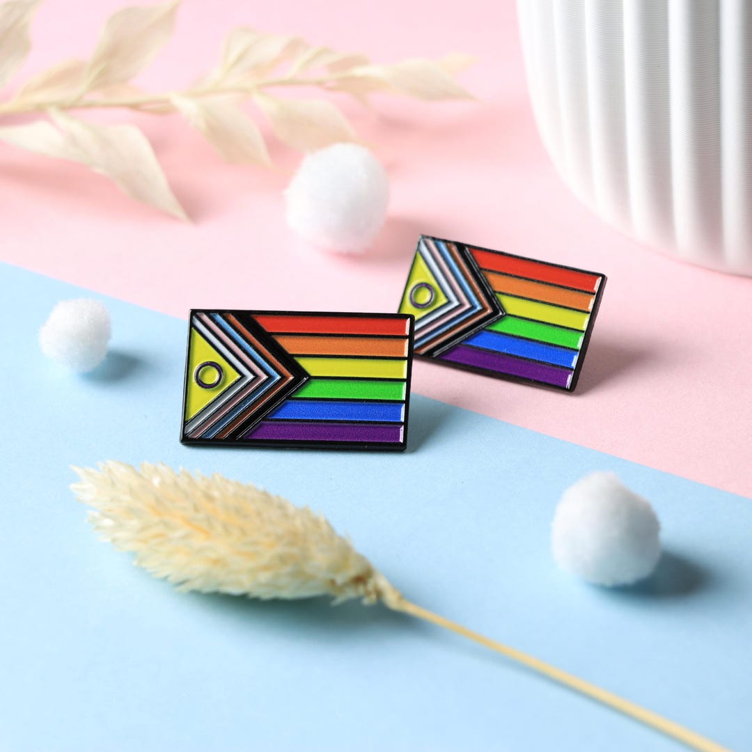 Pride Progress Inter Badge Pin | LGBT Rainbow Pin | Enamel | LGBT ...