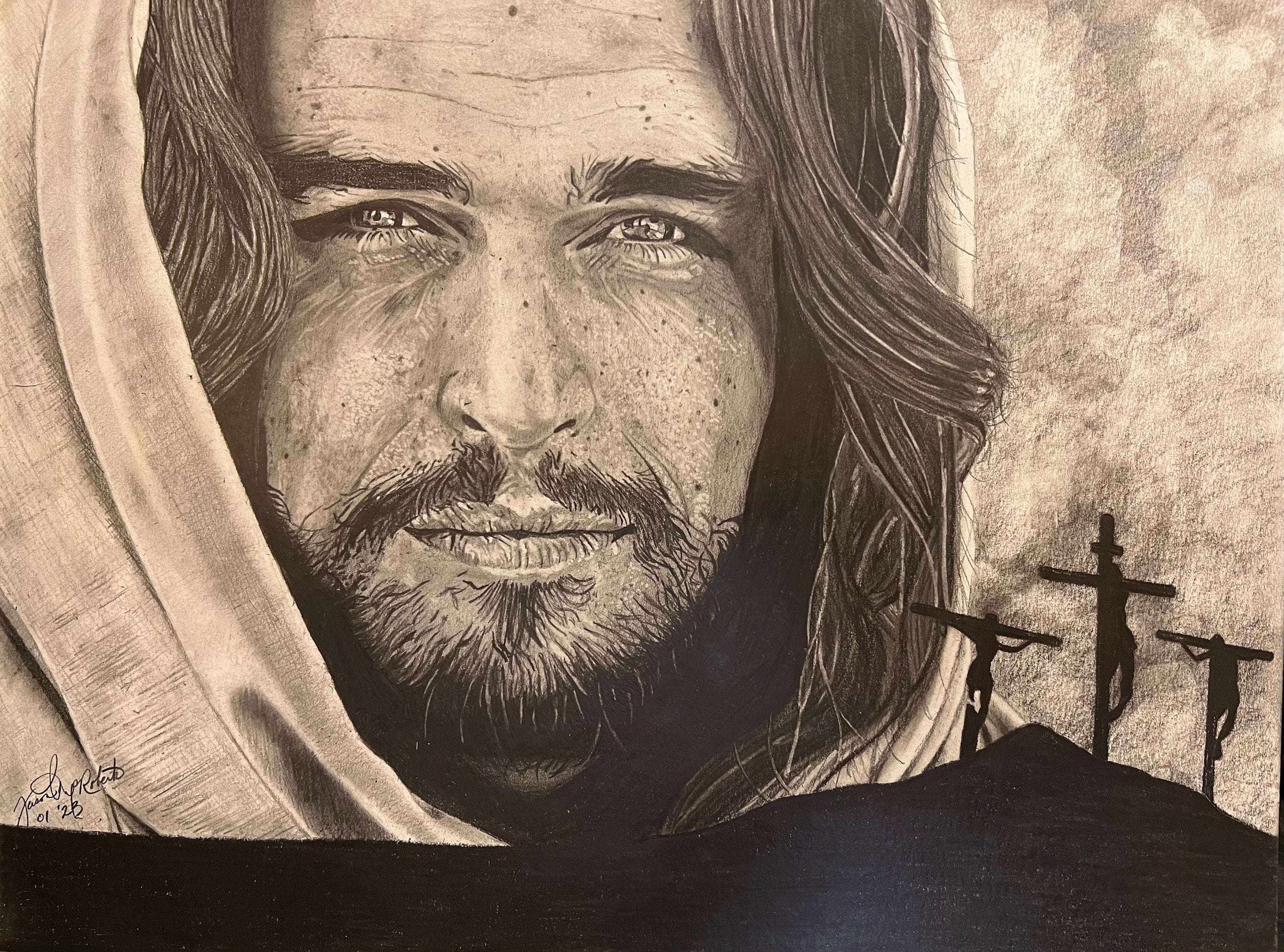 PRINT of Pencil Drawing of Jesus - Etsy