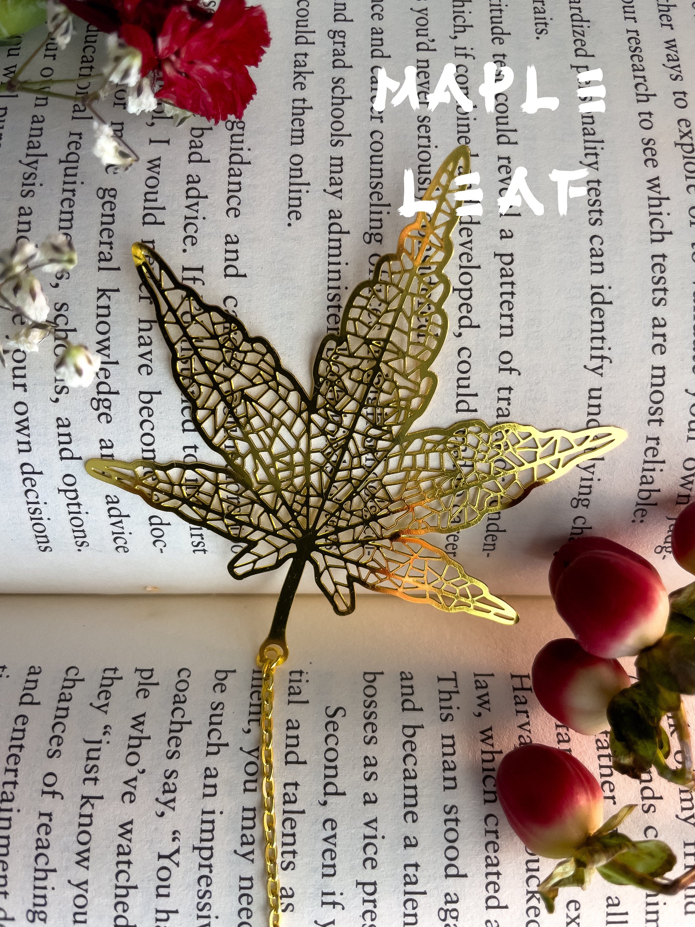 Lotus / Gingko / Dahlia Leaf Golden Hollow Metal Bookmarks - Etsy