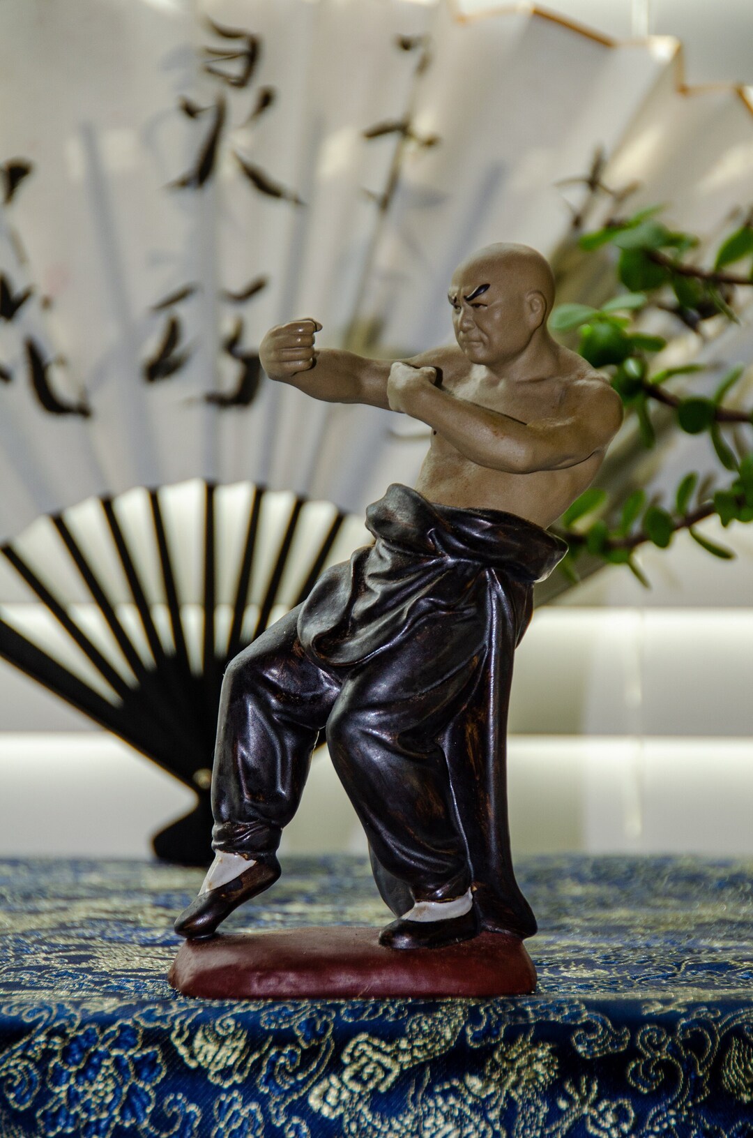 Kung Fu Fighter Vintage Figurine, Chinese Shaolin Monk Martial Arts ...