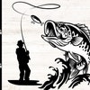 Fisher Man Catching Fish SVG, Fishing PNG, Bass Fishing, Fly Fishing ...