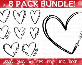Hand Drawn Heart, Hand Lettered Heart SVG, Heart SVG, Cute Heart SVG ...