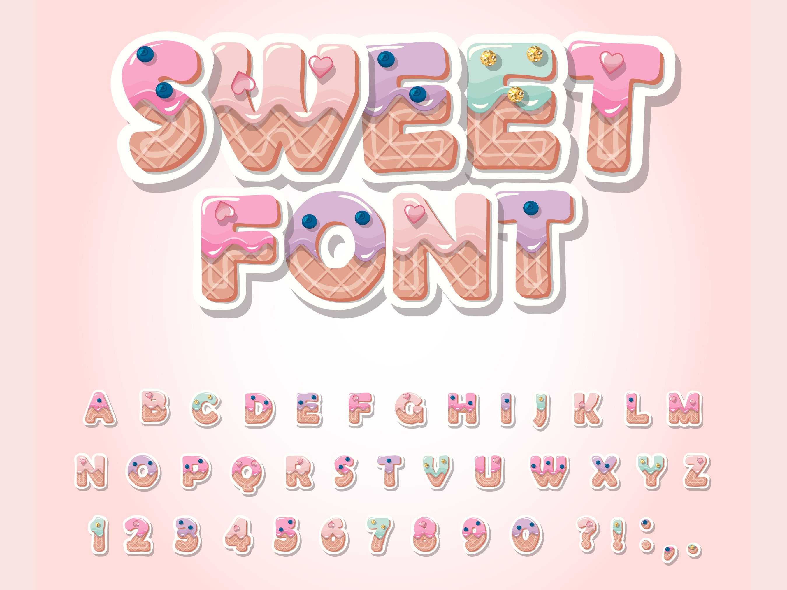 Ice Cream Alphabet Letters PNG SVG Bundle, Rainbow Magical Candy ...