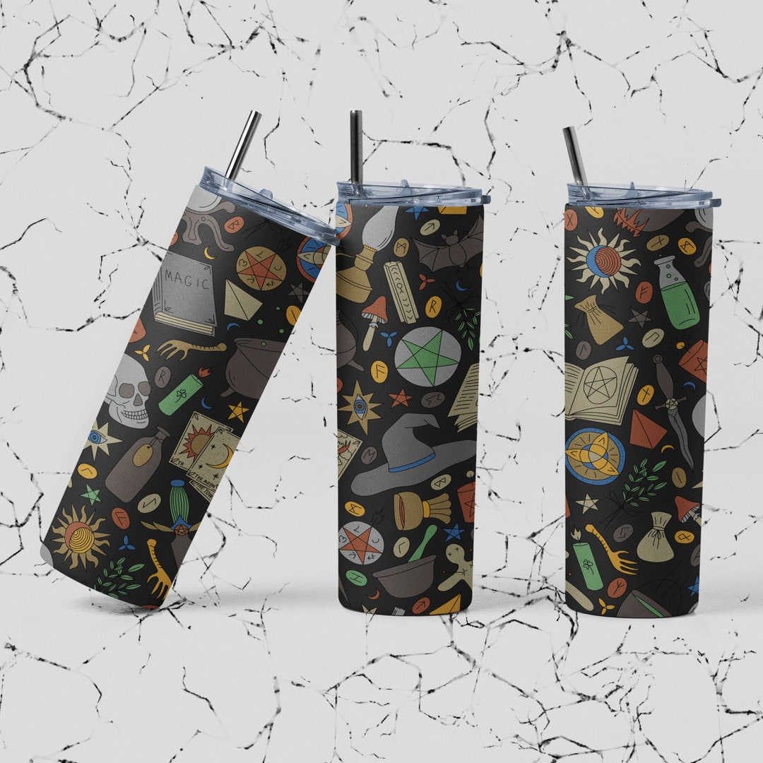 Wizard 20oz Straight Tumbler Wrap, Sublimation, PNG, Digital Download ...