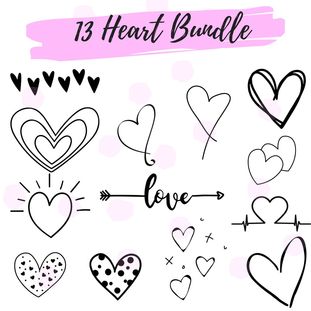 Handmade Heart SVG Bundle | Heart Clipart Package | Valentine's Day ...