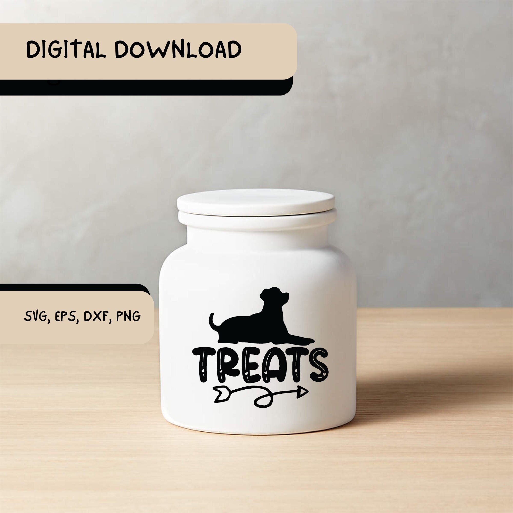 Dog Treat SVG - Digital Download - Dog Lover - Treat Jar - PNG - Dog ...