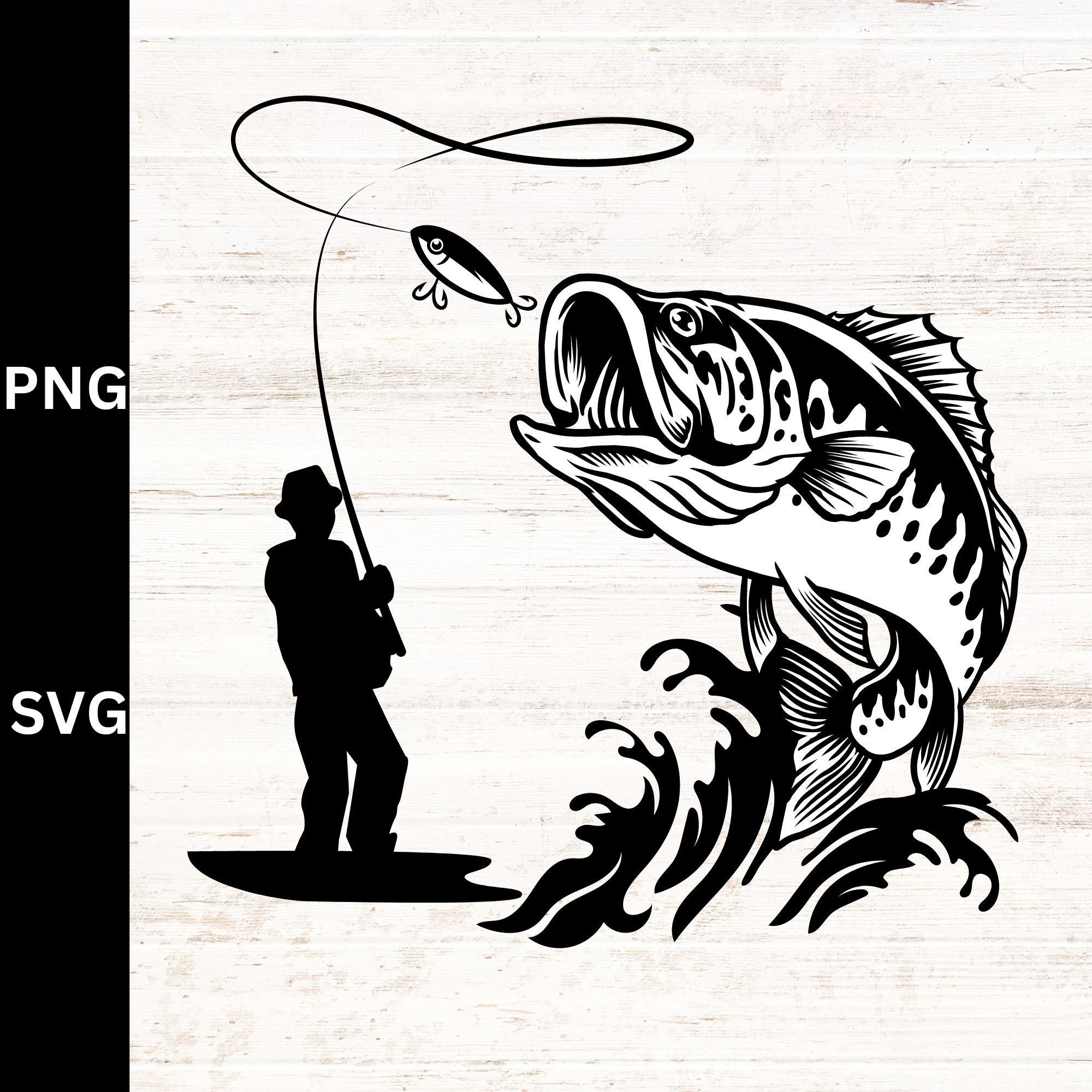 Fishing SVG Fishing PNG Bass Fishing Fly Fishing Svg - Etsy