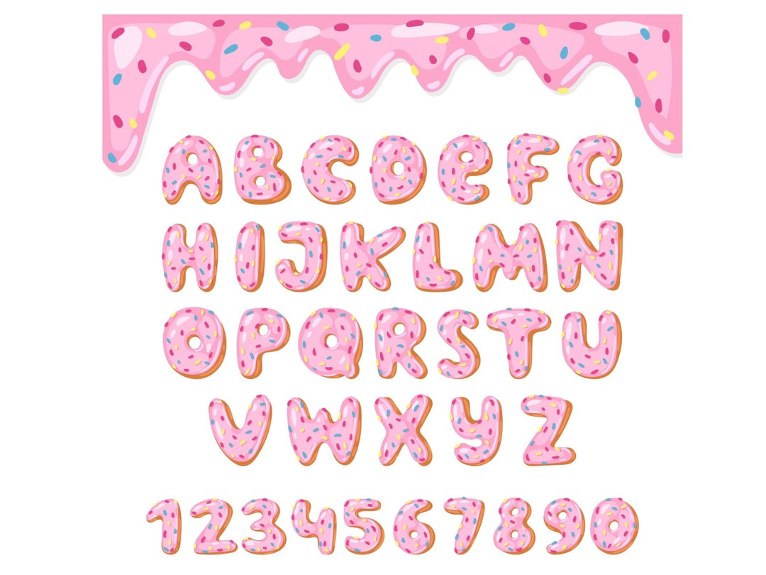 Alphabet Pink Donut Kids Svg | Donut Letters | Donut Lover Svg ...