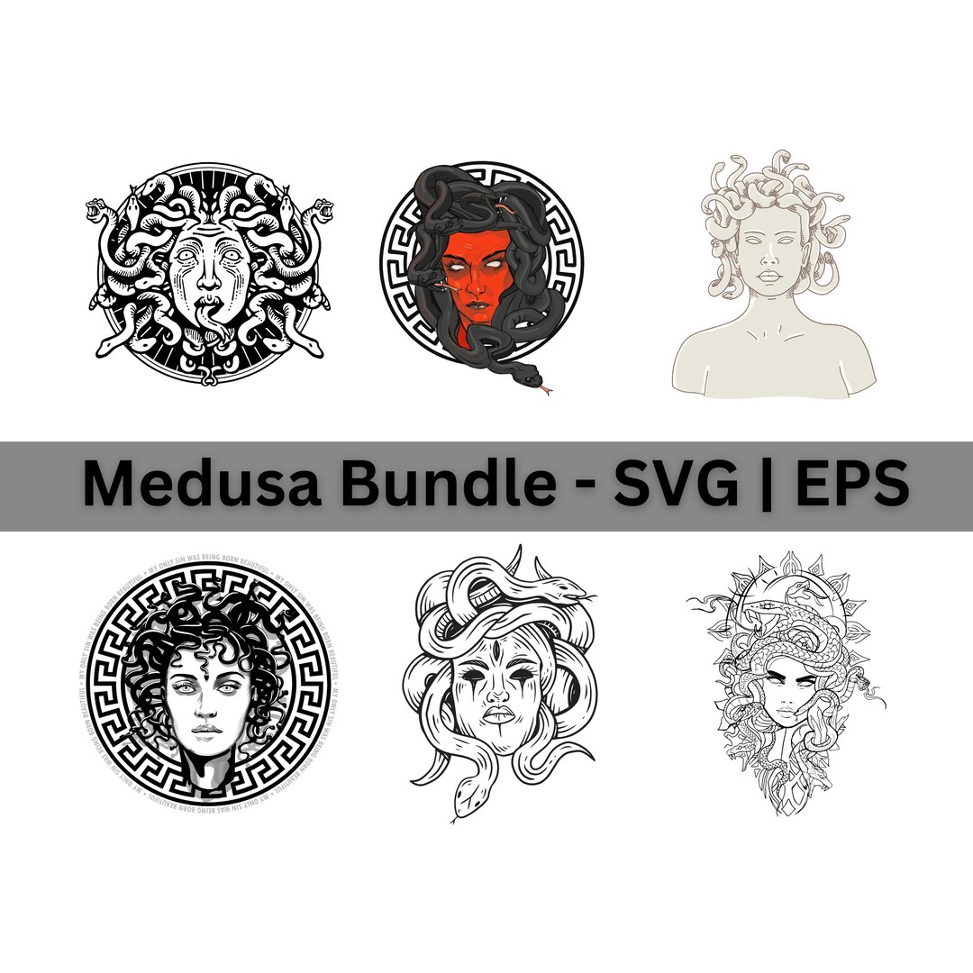 Bundle Medusa SVG Print Files, Medusa Svg Bundle, Medusa Silhouette ...