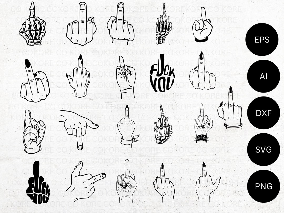 Middle Finger SVG Bundle, Middle Finger Cricut, Middle Finger PNG ...