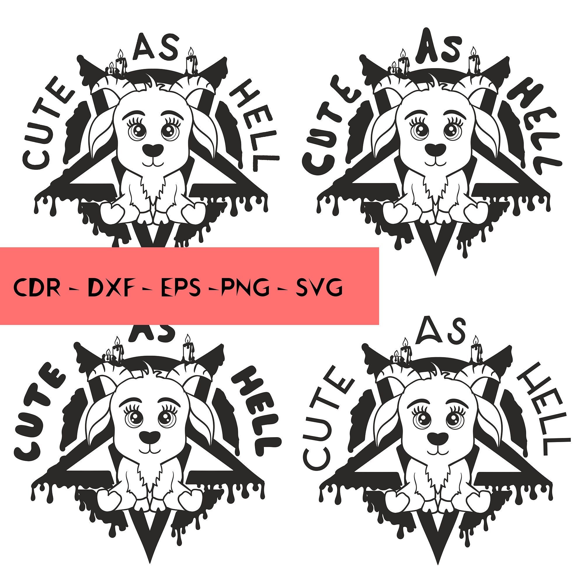 Cute as Hell Svg Bundle Baphomet Cut File Graphic 666 PNG - Etsy