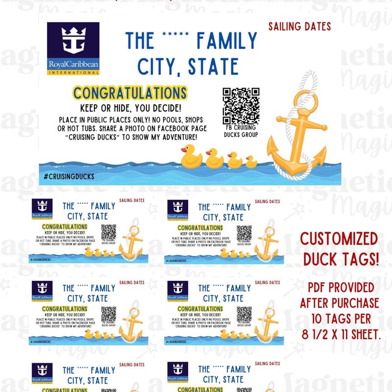 Cruising Duck Labels - Etsy