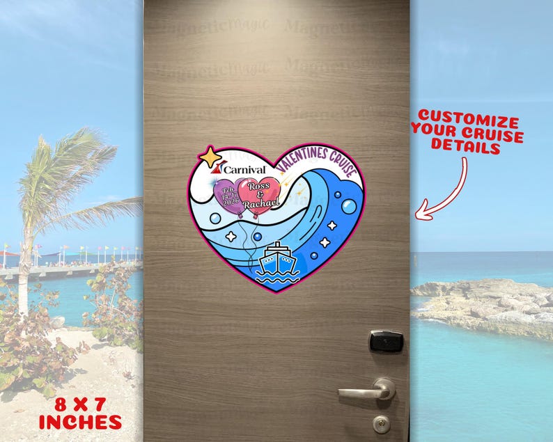 Valentine Cruise Magnet| RCL Cabin Decor| Cruise Door Heart Sign ...
