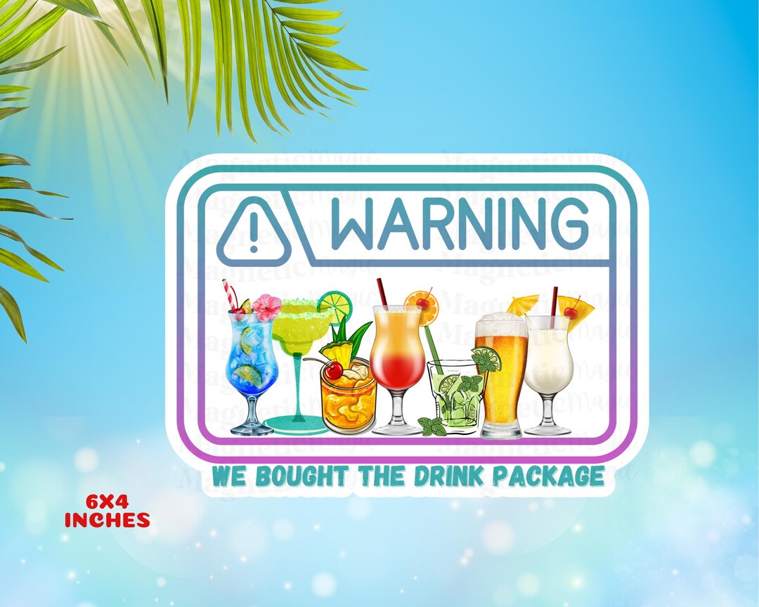 Cruise Drink Package Magnet | Funny Cruise Magnet | Cabin Door Decor ...