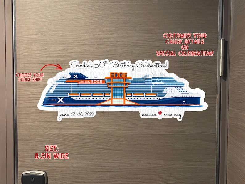 Custom Celebrity Cruise Ship Magnet| Personalized Cabin Decor| Fun ...