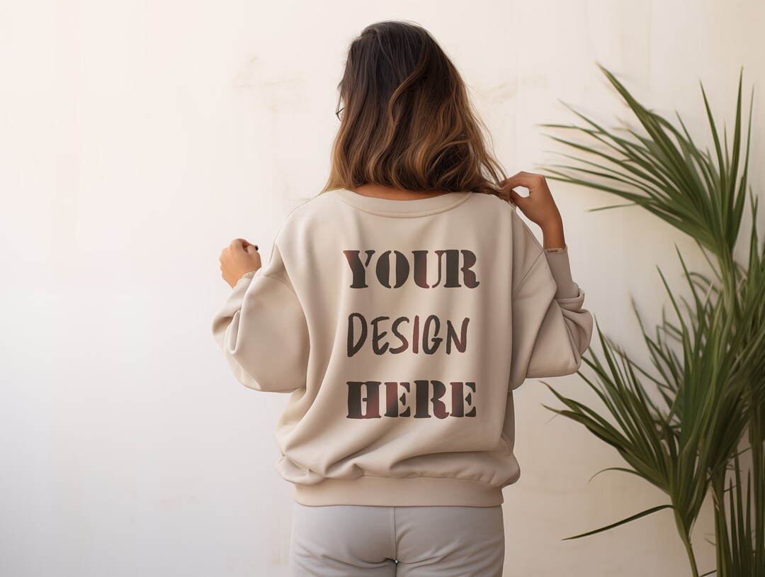 Gildan 18000 Sand Color Mockup Back Beige Gildan 18000 - Etsy