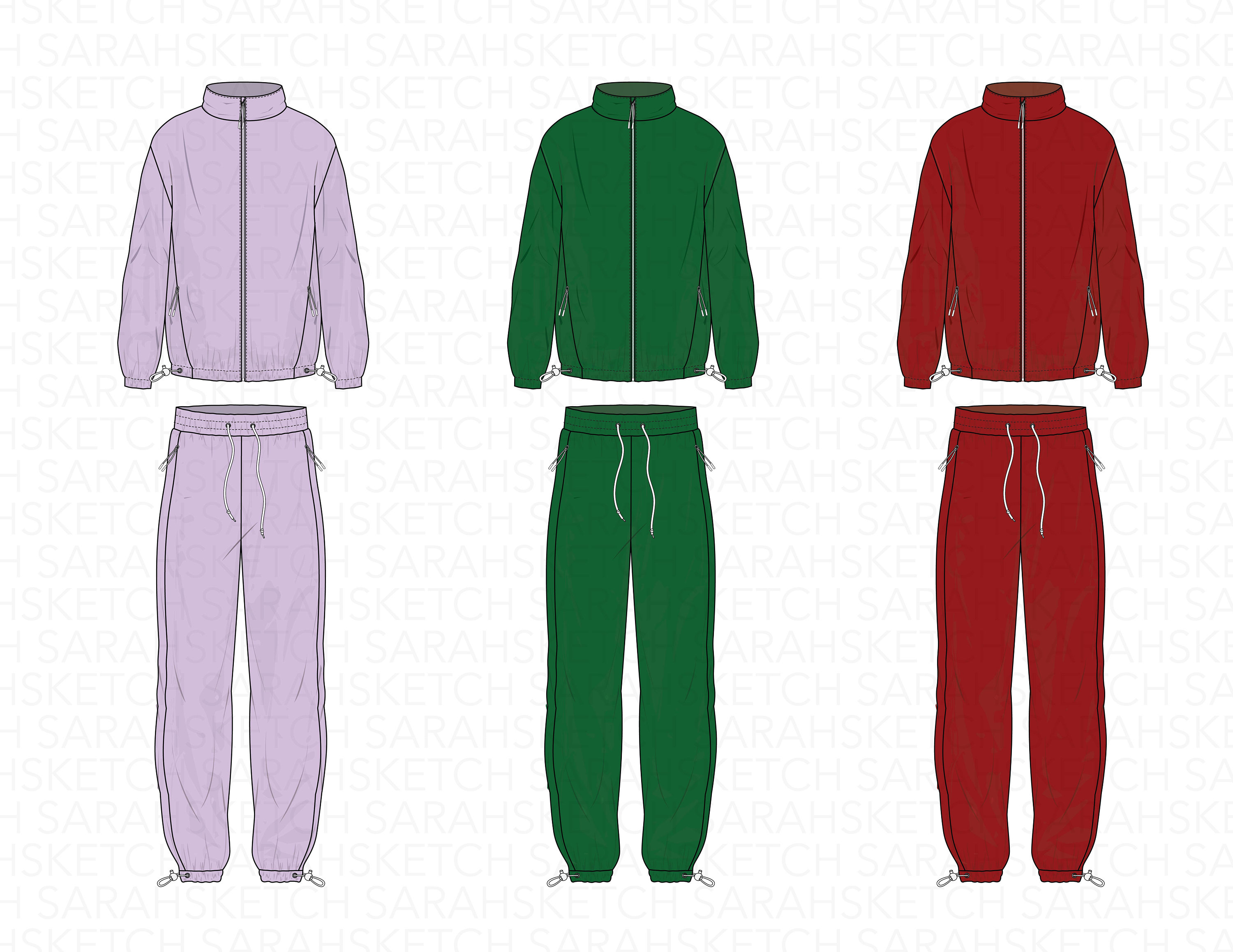 Tracksuit | Flat Sketch Technical Drawing | AI Vector, JPEG, PDF - Etsy
