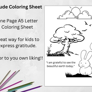 Kids Gratitude Coloring Page Universal Prayer Coloring Sheet Daily ...