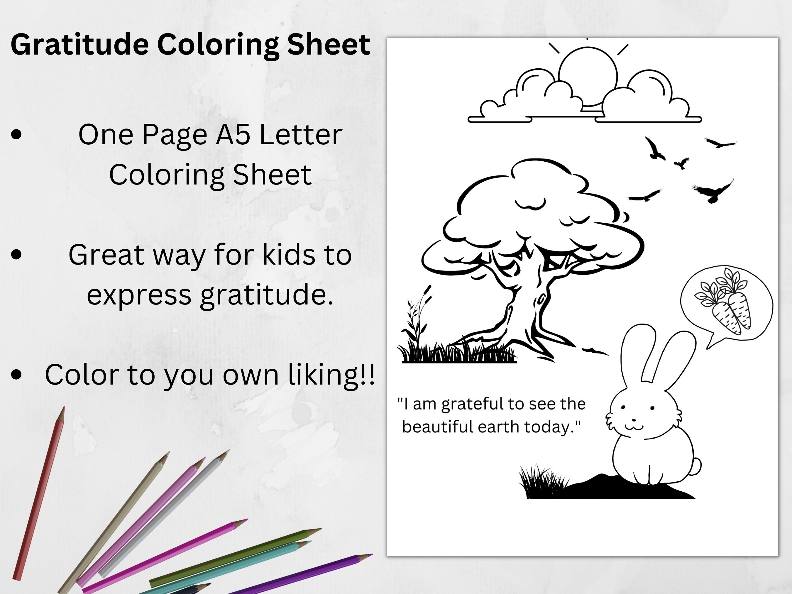 Kids Gratitude Coloring Page Universal Prayer Coloring Sheet Daily ...