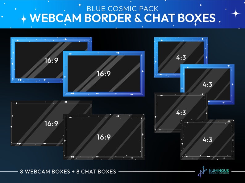 Blue Cosmic Animated Twitch Stream Overlay Package Screens, Alerts ...