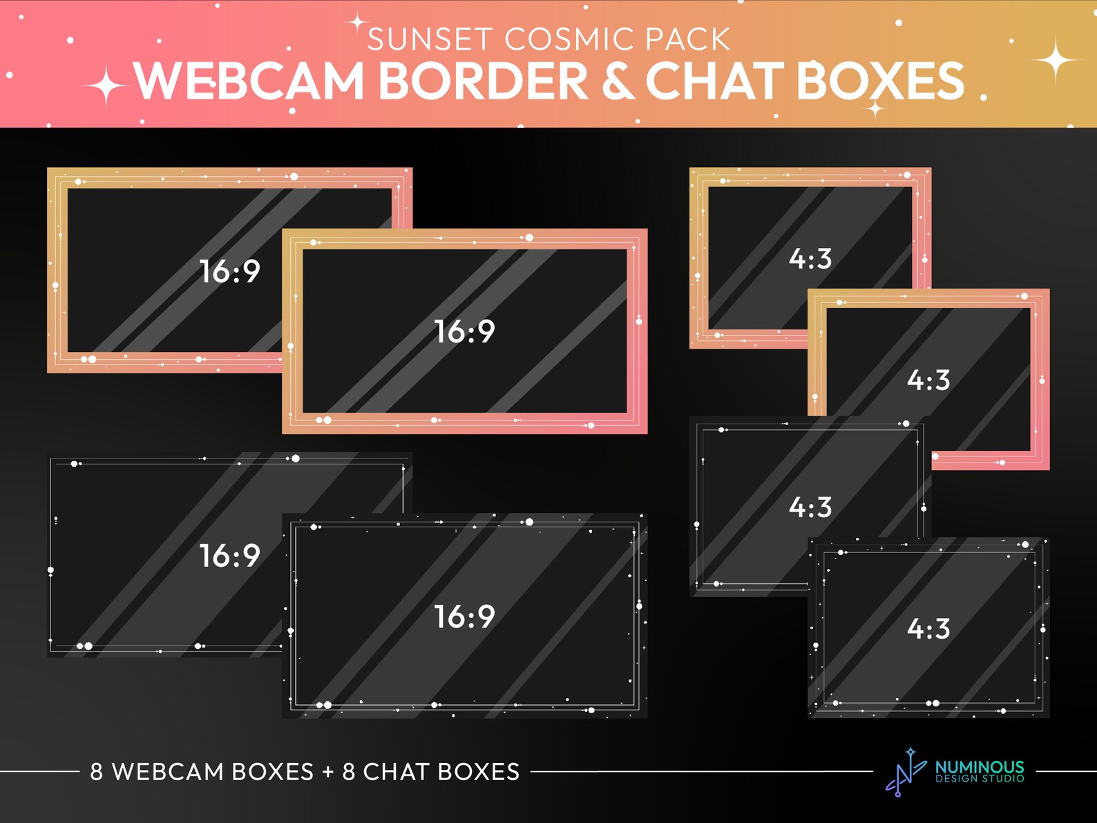 Sunset Cosmic Animated Twitch Stream Overlay Package| Screens, Alerts ...