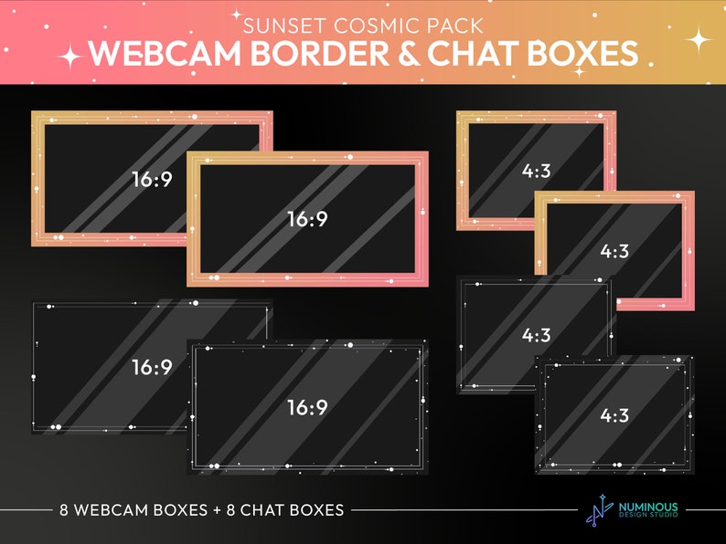 Sunset Cosmic Animated Twitch Stream Overlay Package| Screens, Alerts ...