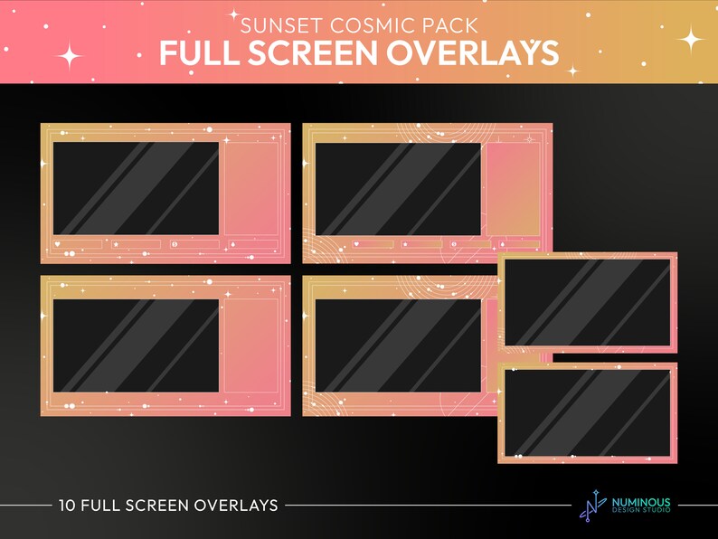 Sunset Cosmic Animated Twitch Stream Overlay Package| Screens, Alerts ...