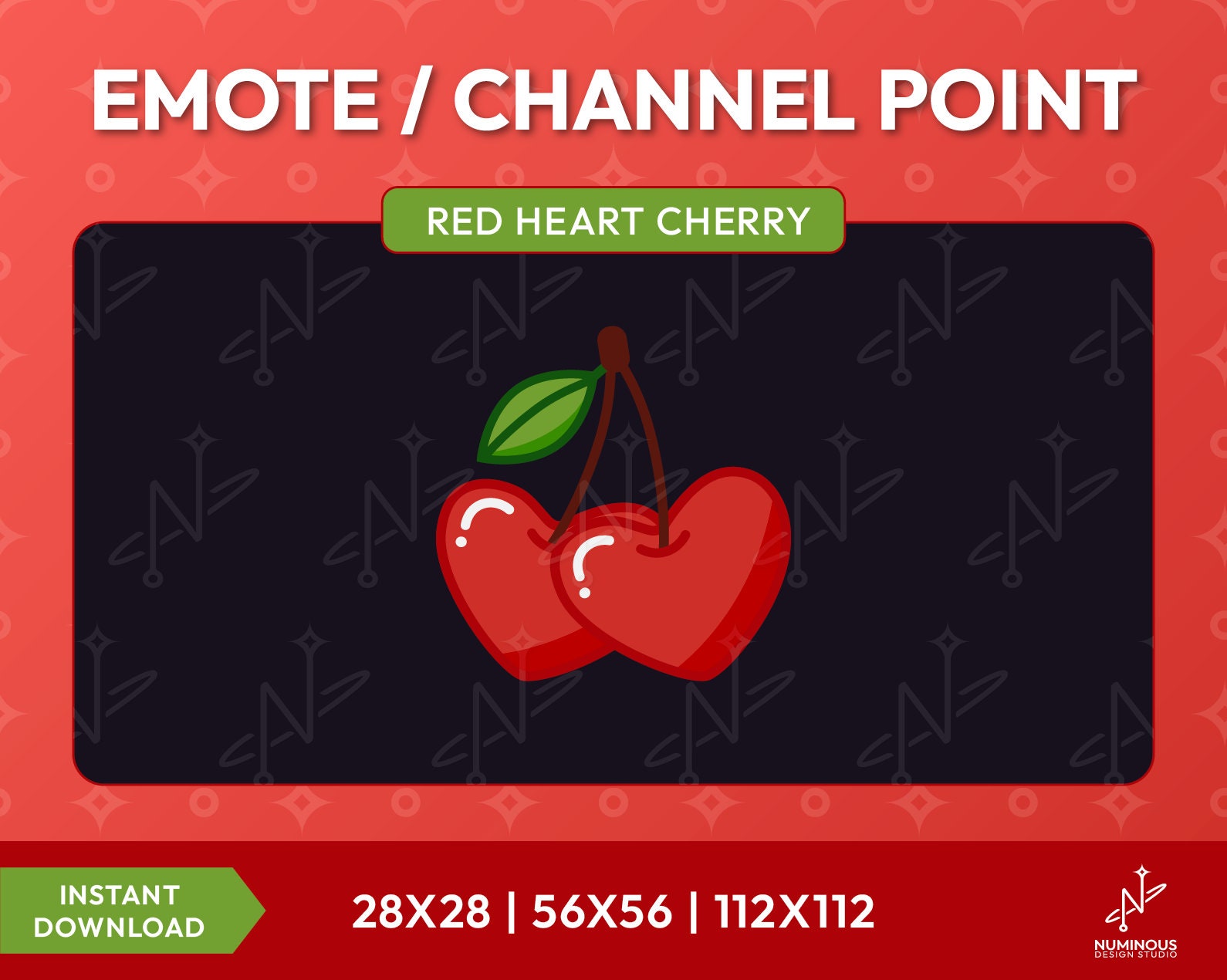 Twitch Red Heart Cherry Emote | Channel Points / Stream Graphics ...