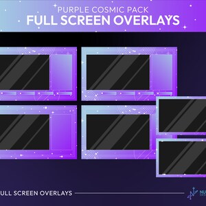 Purple Cosmic Animated Twitch Stream Overlay Package | Screens, Alerts ...