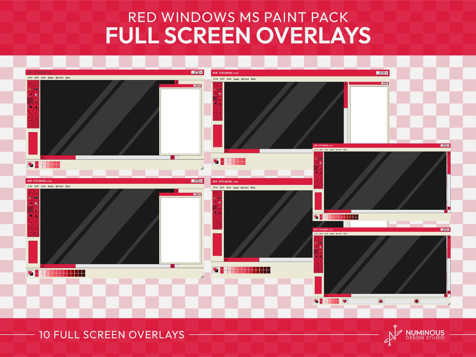 Animated Red Windows MS Paint Twitch Stream Overlay Package | Screens ...