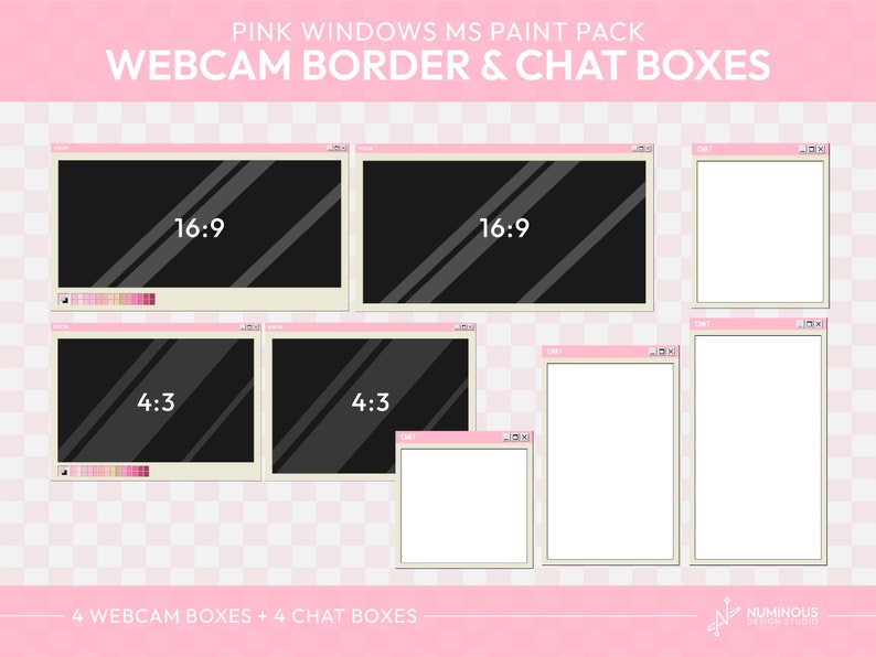 Animated Pink Windows MS Paint Twitch Stream Overlay Package | Screens ...