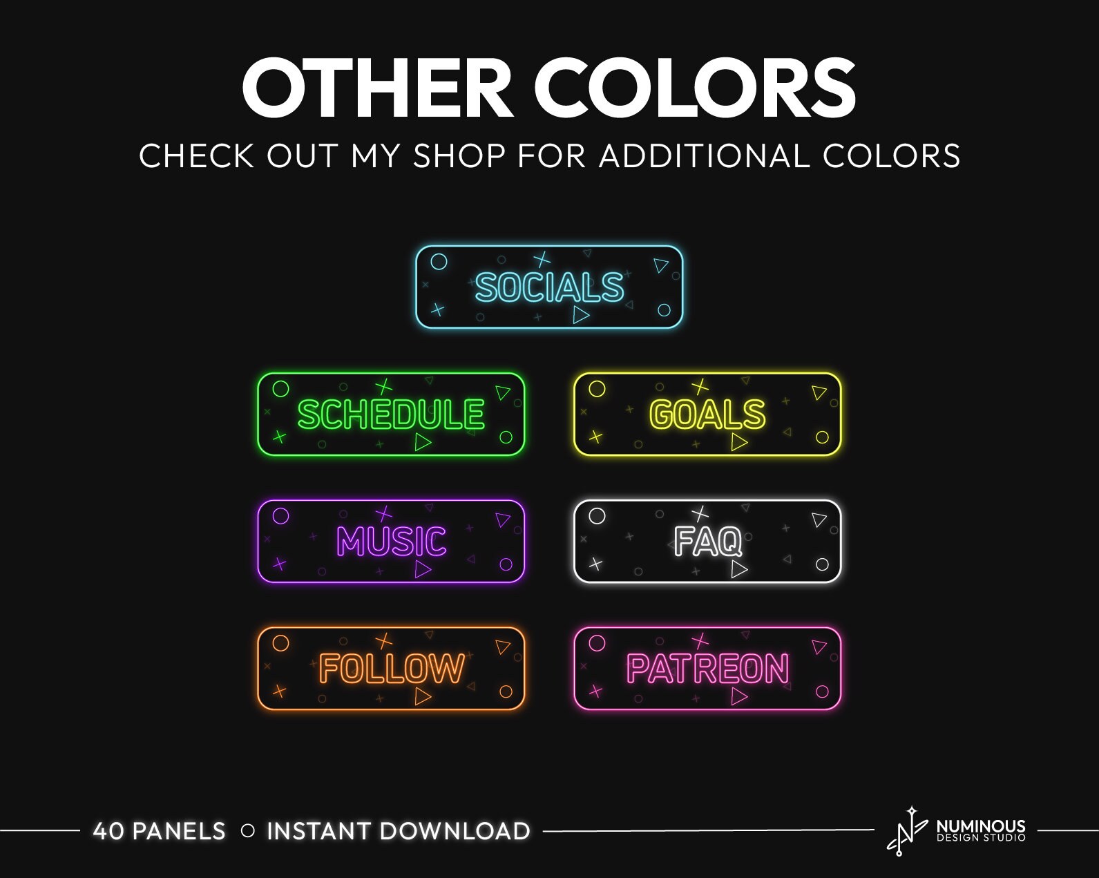 Orange Neon Twitch Panels 40 Panels Stream Panel / Neon - Etsy