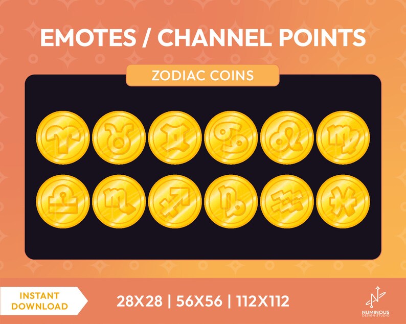 Twitch Gold Zodiac Coins Channel Points | Emotes / Channel Point ...