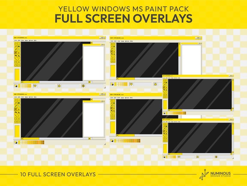 Animated Yellow Windows MS Paint Twitch Stream Overlay Package ...