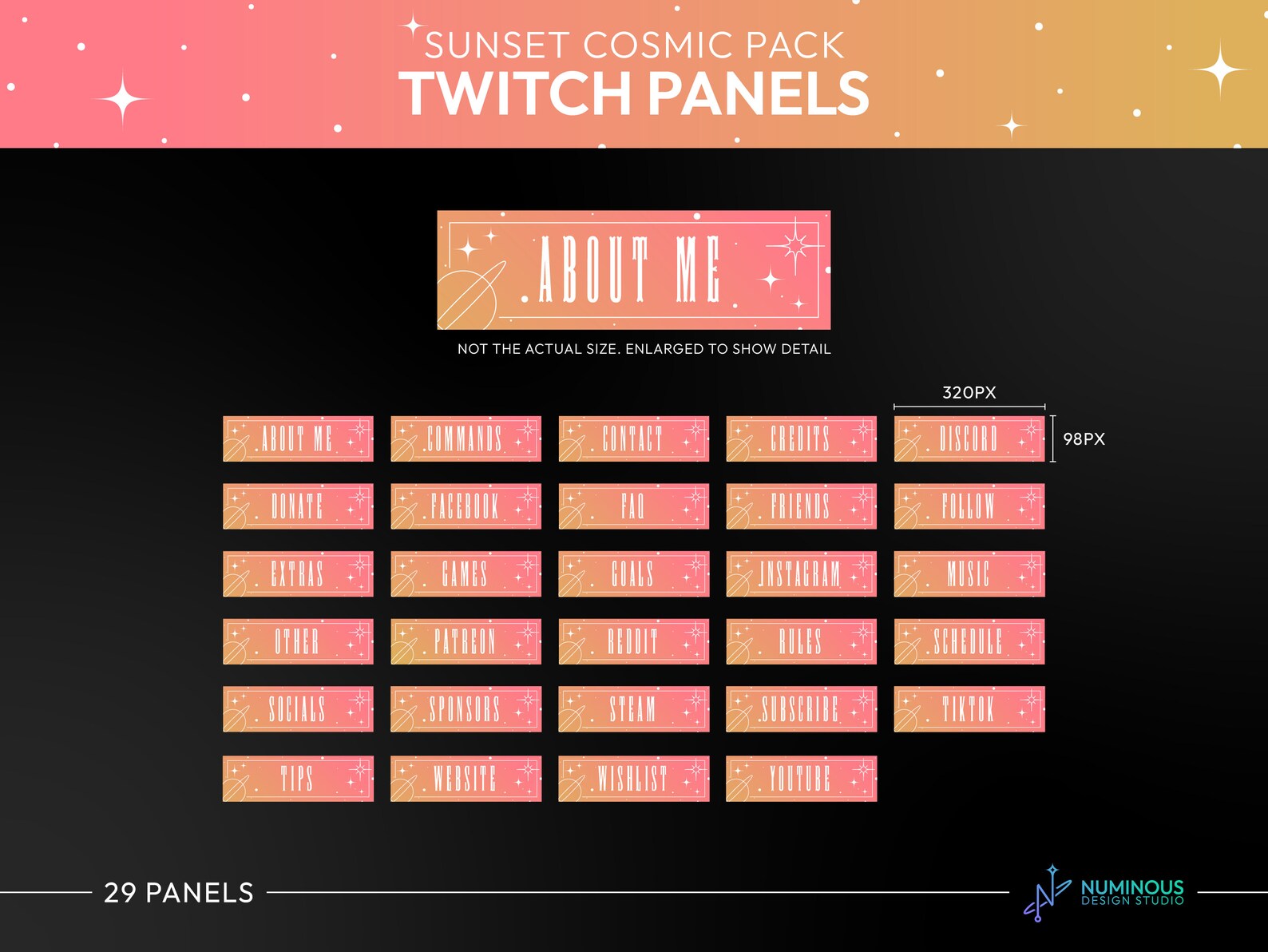 Sunset Cosmic Animated Twitch Stream Overlay Package| Screens, Alerts ...