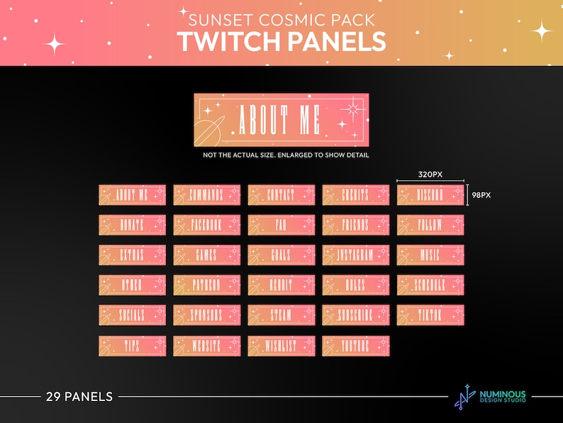 Sunset Cosmic Animated Twitch Stream Overlay Package| Screens, Alerts ...