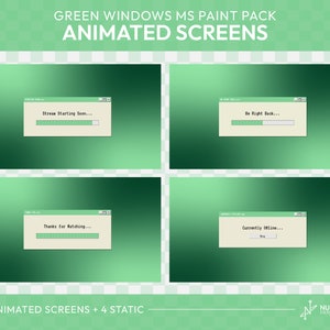 Animated Green Windows MS Paint Twitch Stream Overlay Package | Screens ...