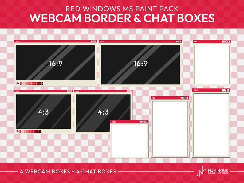 Animated Red Windows MS Paint Twitch Stream Overlay Package | Screens ...
