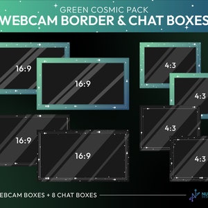Green Cosmic Animated Twitch Stream Overlay Package | Screens, Alerts ...